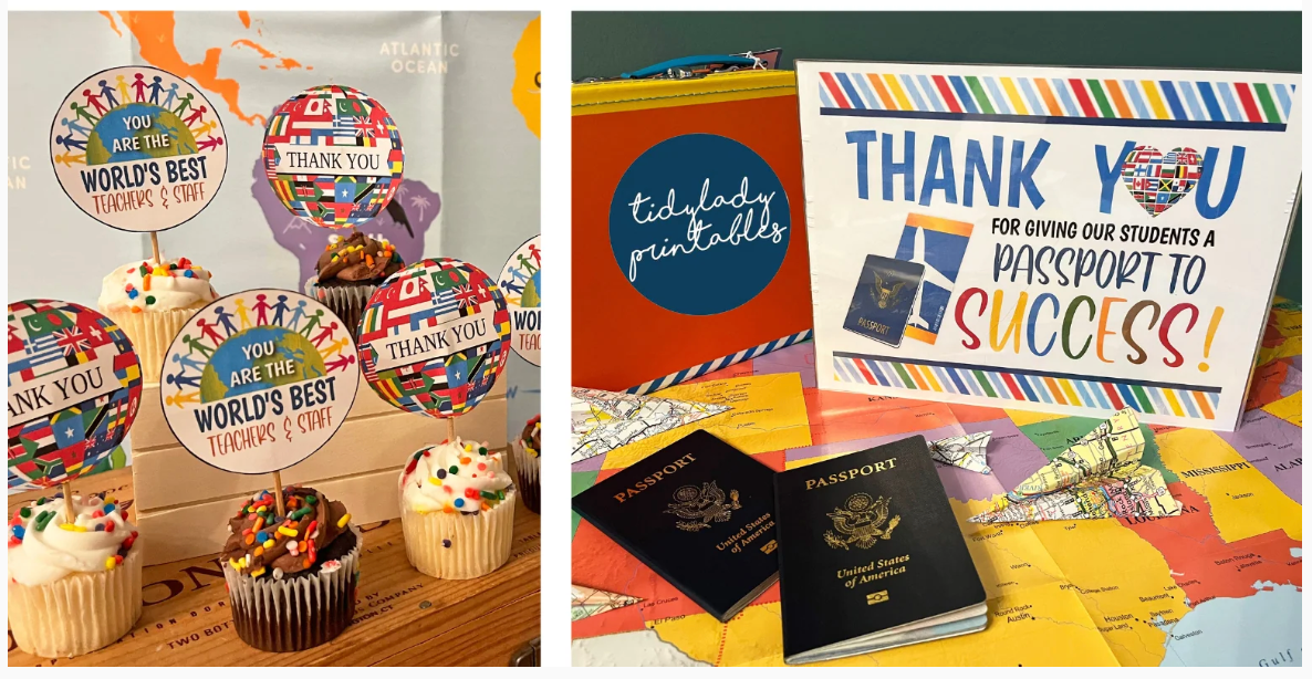 International Around the World Themed Teacher Appreciation Week Printa ...