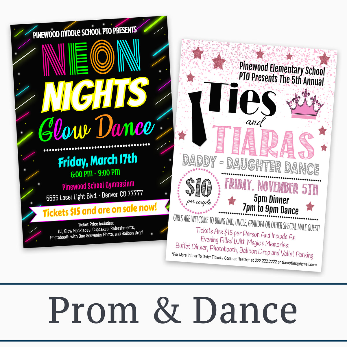 Prom/Dance Templates — TidyLady Printables