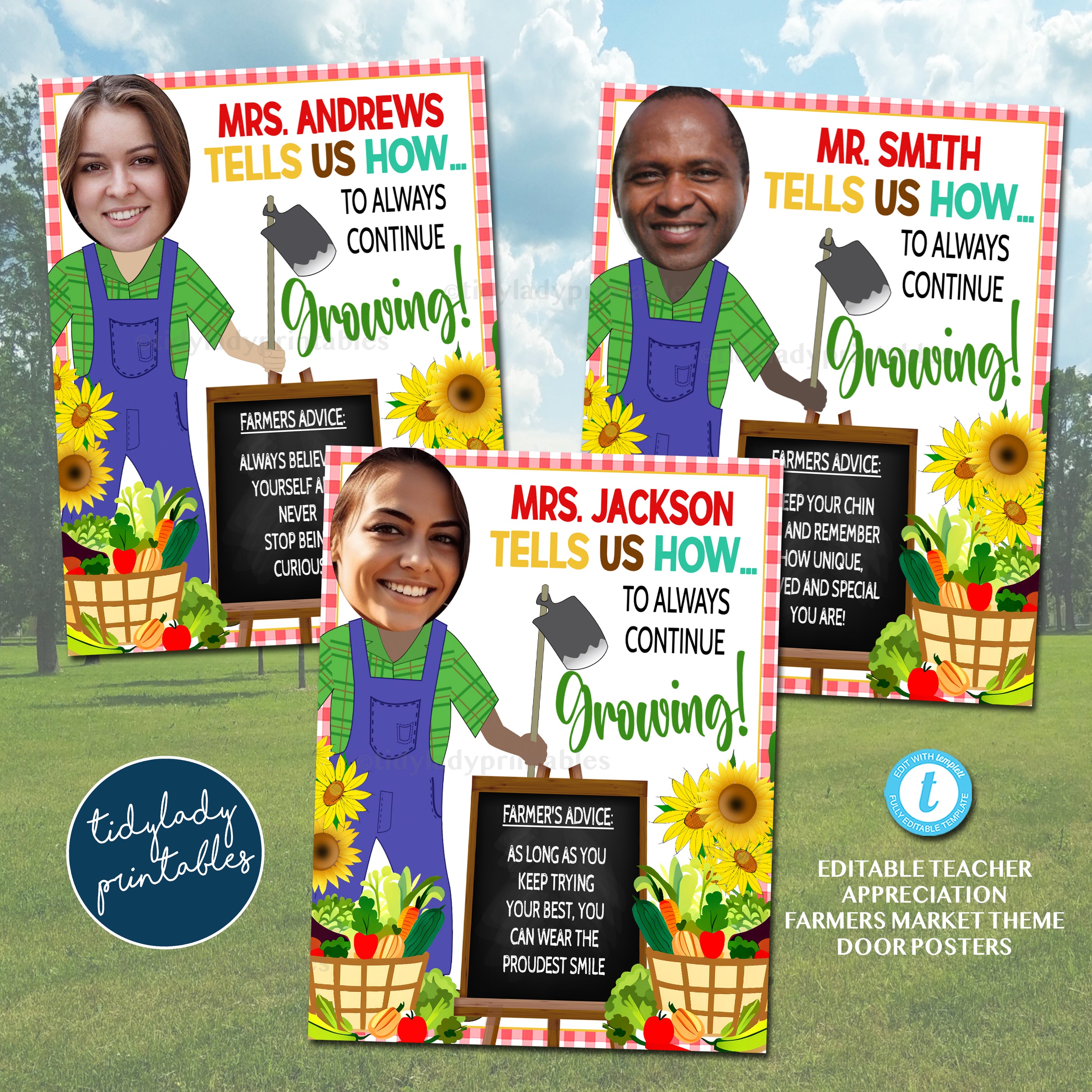 Farmers Market Theme Teacher Appreciation Week Printable Set — TidyLady ...