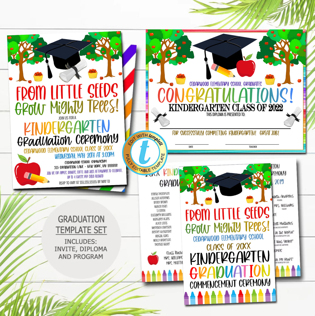 From Tiny Seeds Grow Mighty Trees Theme Graduation Party Set — TidyLady ...