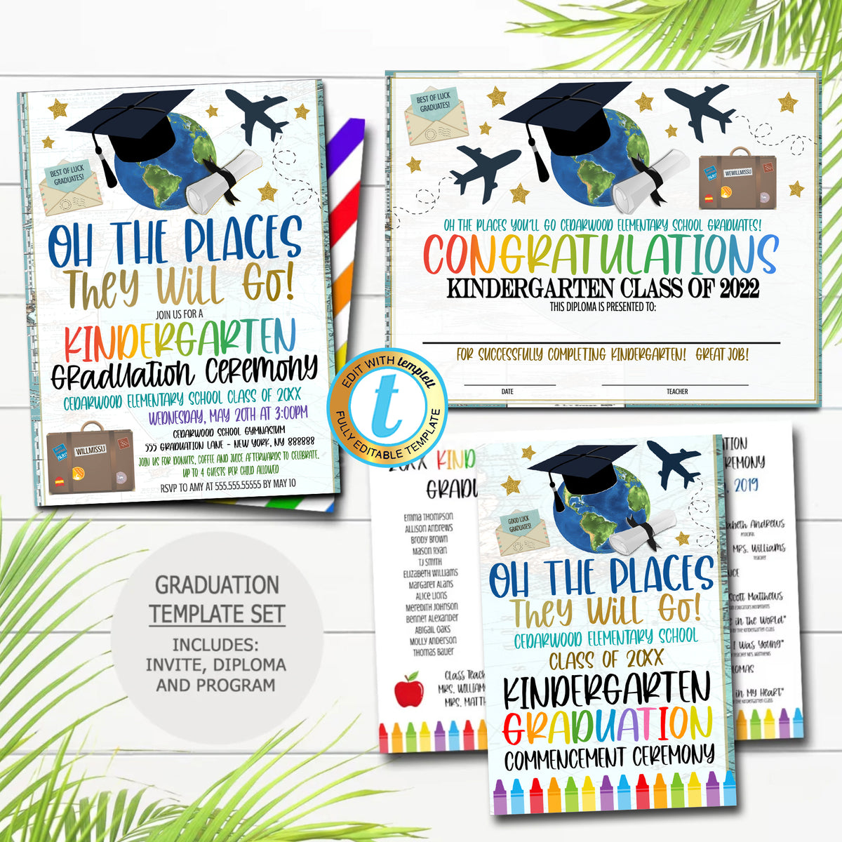Oh The Places You'll Go World Travel Theme Graduation Party Set ...
