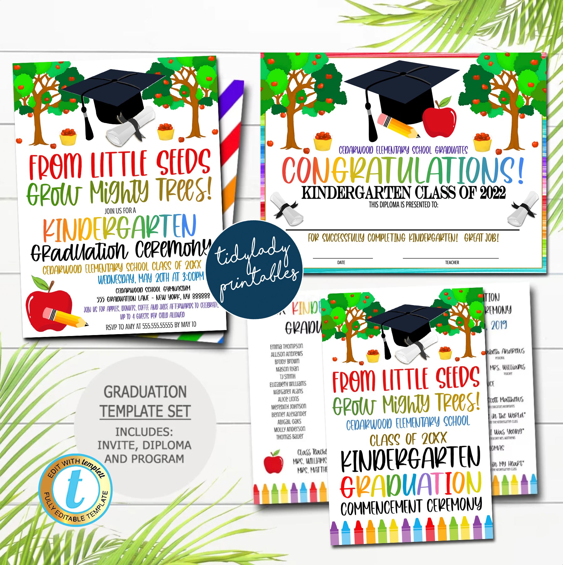 From Tiny Seeds Grow Mighty Trees Theme Graduation Party Set — TidyLady ...