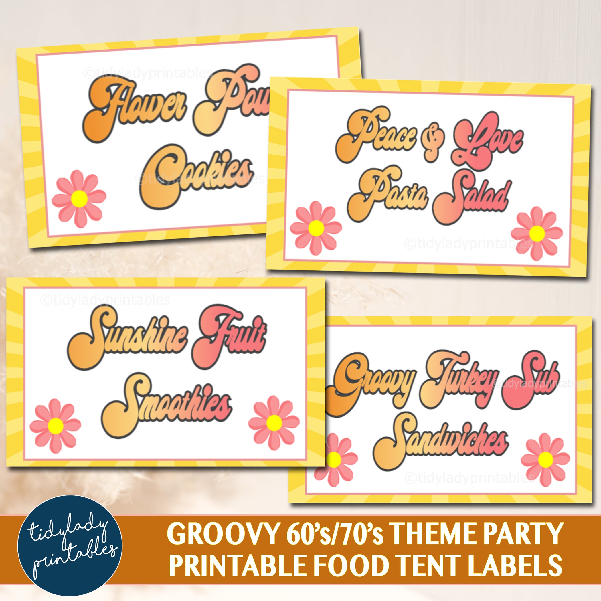 Retro Groovy 60s 70s Theme Teacher Appreciation Week Party Set ...