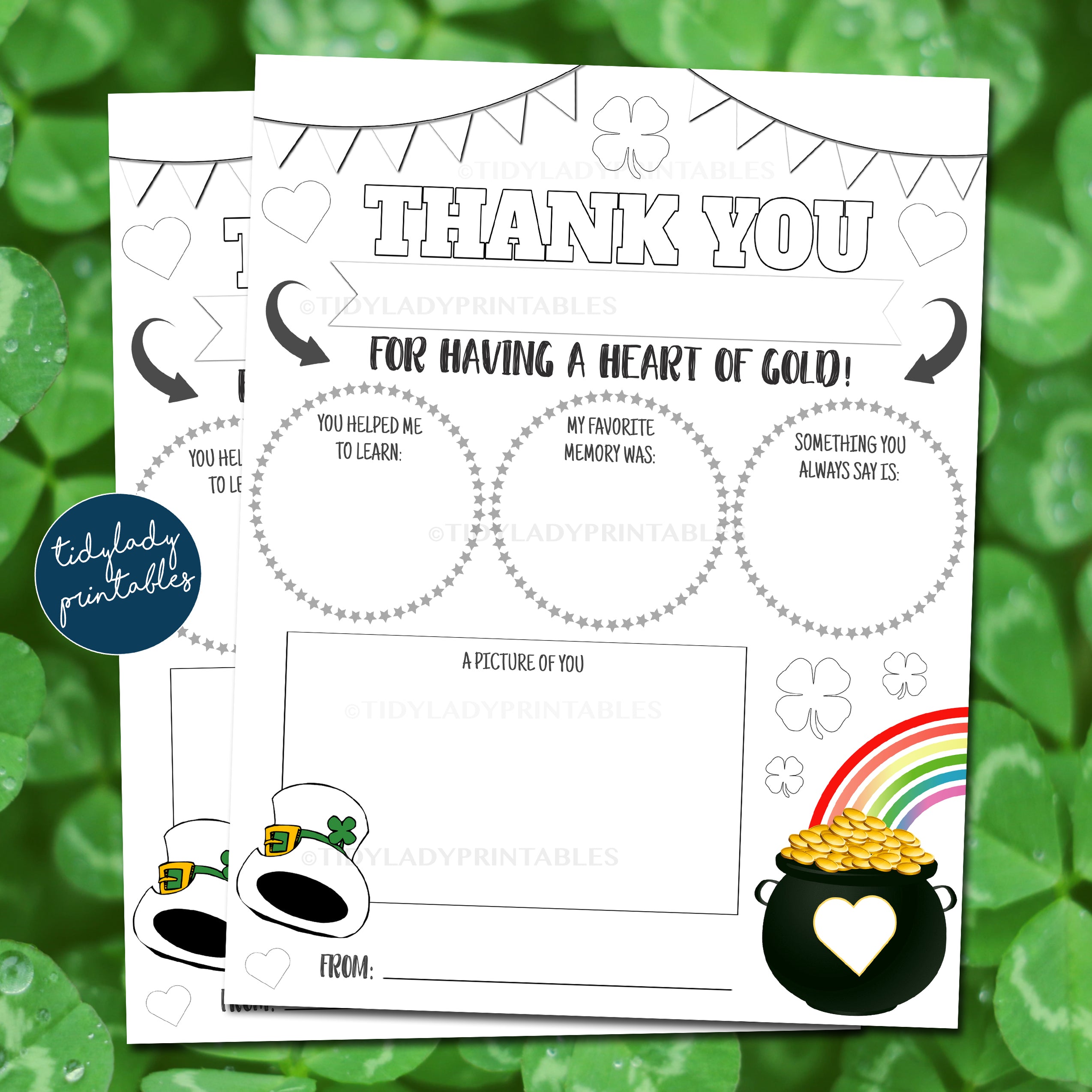St. Patrick's Day Theme Teacher Appreciation Week Printable Party Set ...