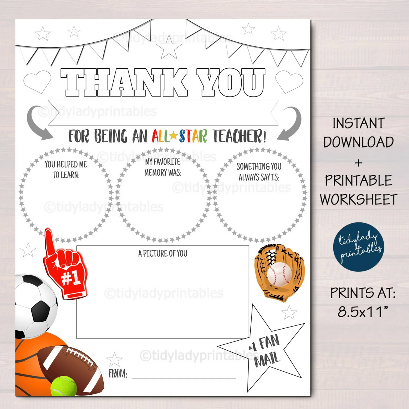 All Star Sports Theme Appreciation Week Printable Party Set — TidyLady ...