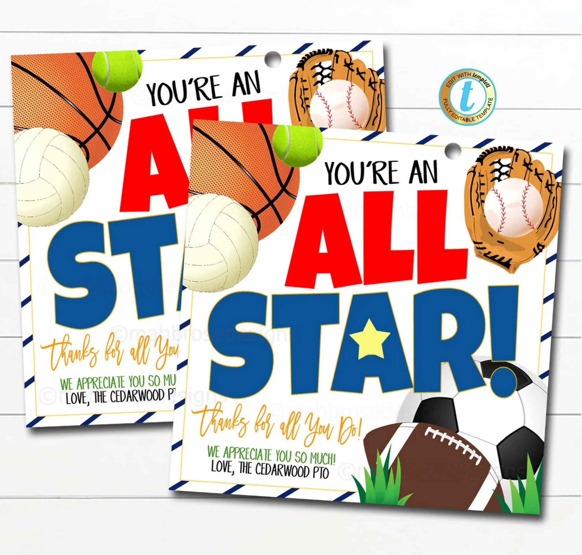 All Star Sports Theme Appreciation Week Printable Party Set — TidyLady ...