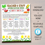 Farmers Market Theme Teacher Appreciation Week Printable Set — TidyLady ...