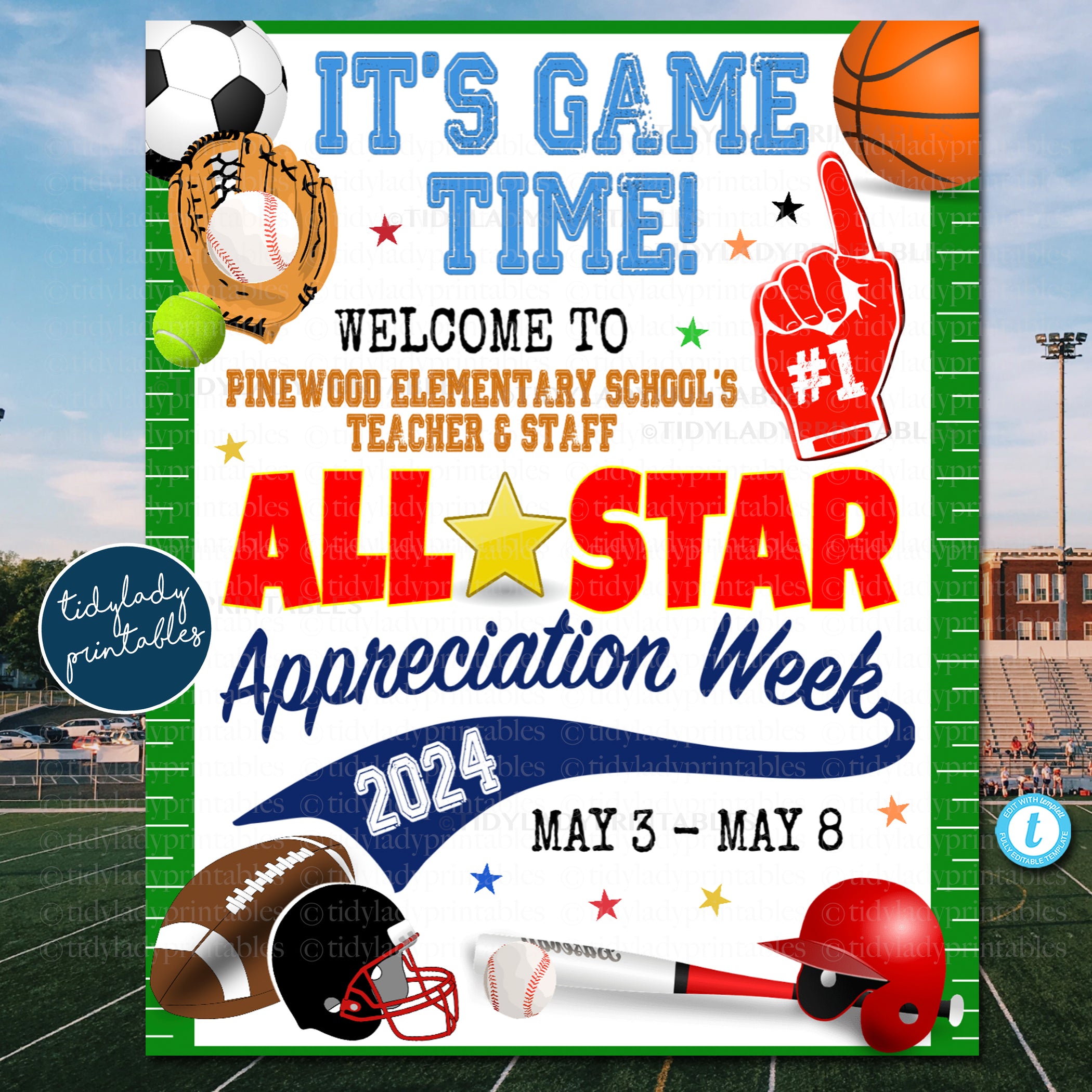 All Star Sports Theme Appreciation Week Printable Party Set — TidyLady ...