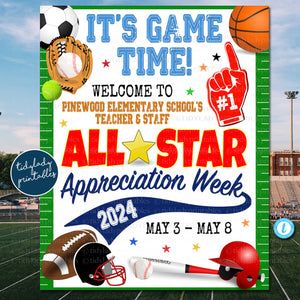 All Star Sports Theme Appreciation Week Printable Party Set — TidyLady ...
