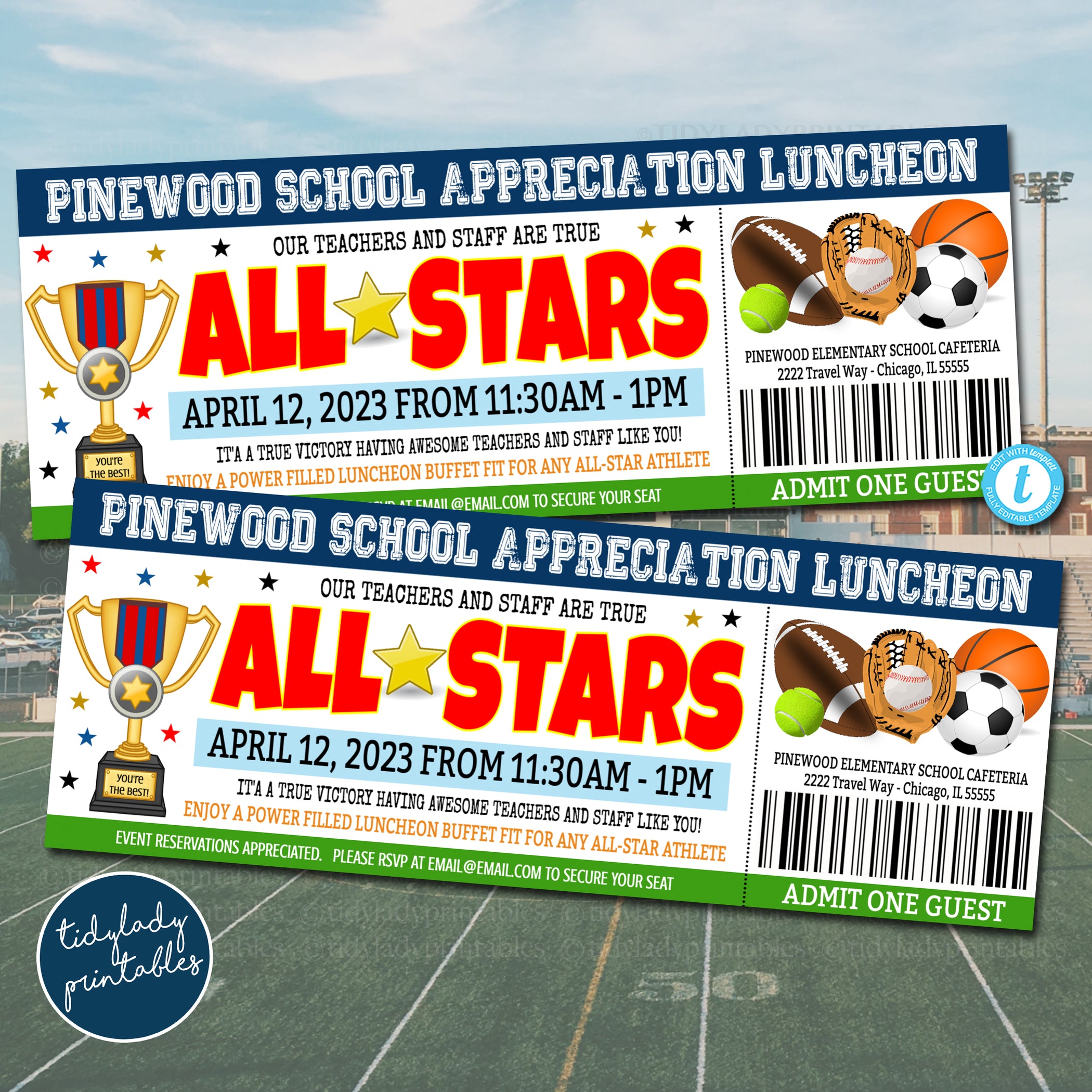 All Star Sports Theme Appreciation Week Printable Party Set — TidyLady ...