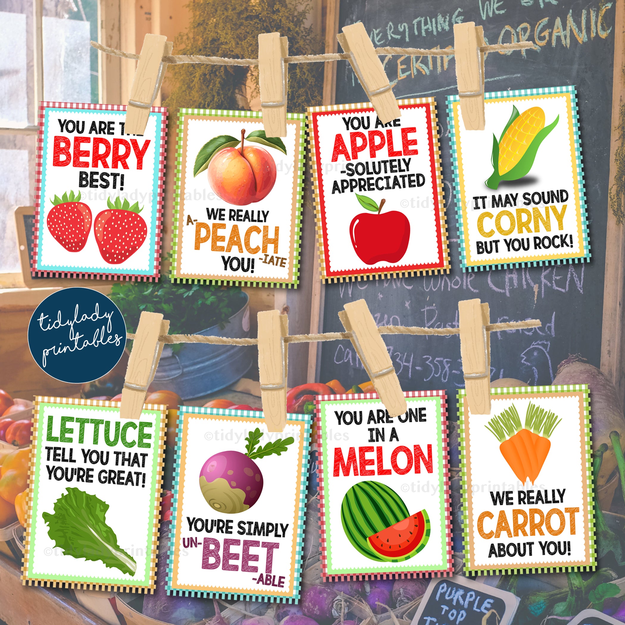 Farmers Market Theme Appreciation Week Printable Banner Cards ...