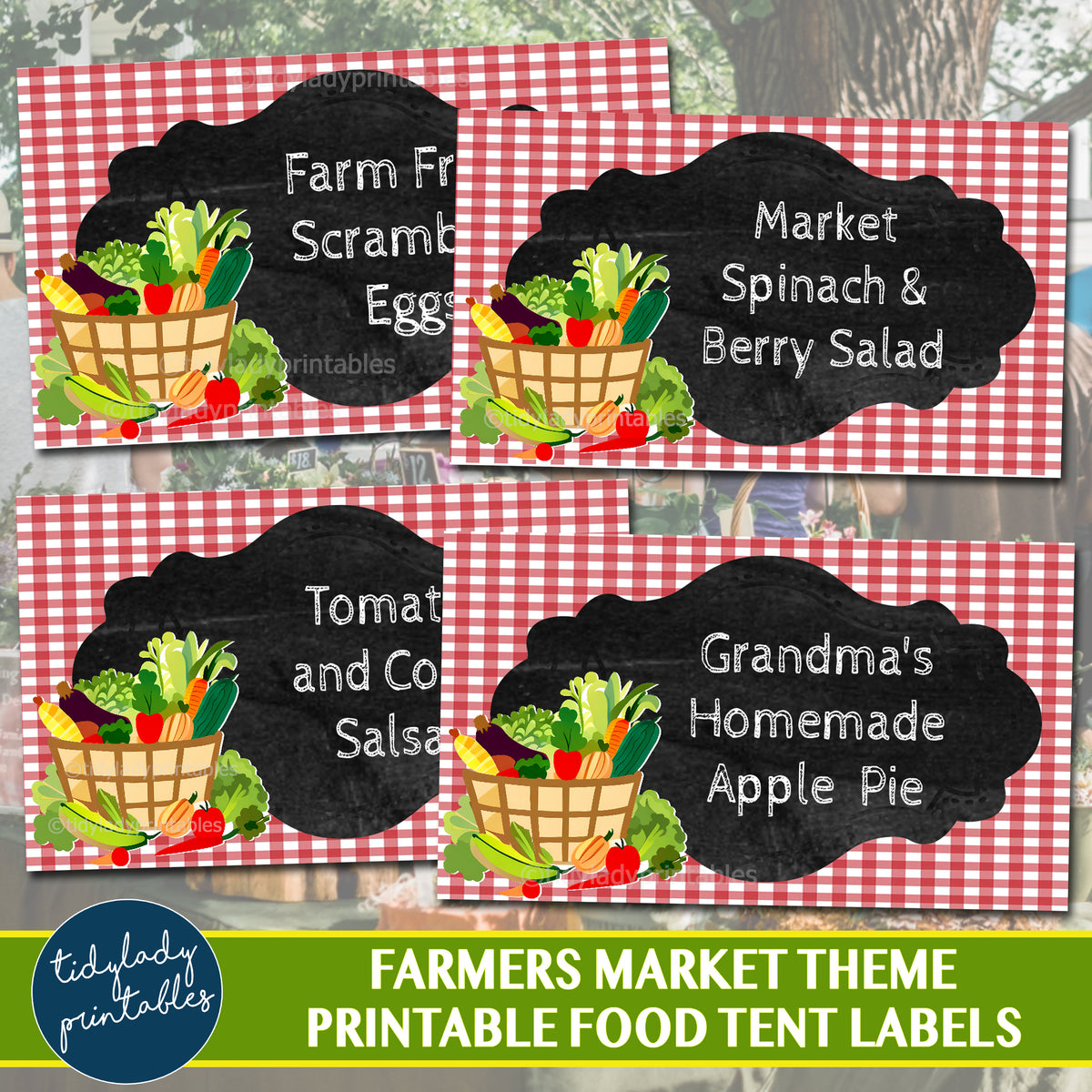 Farmers Market Theme Party Printable Food Tent Labels — TidyLady Printables