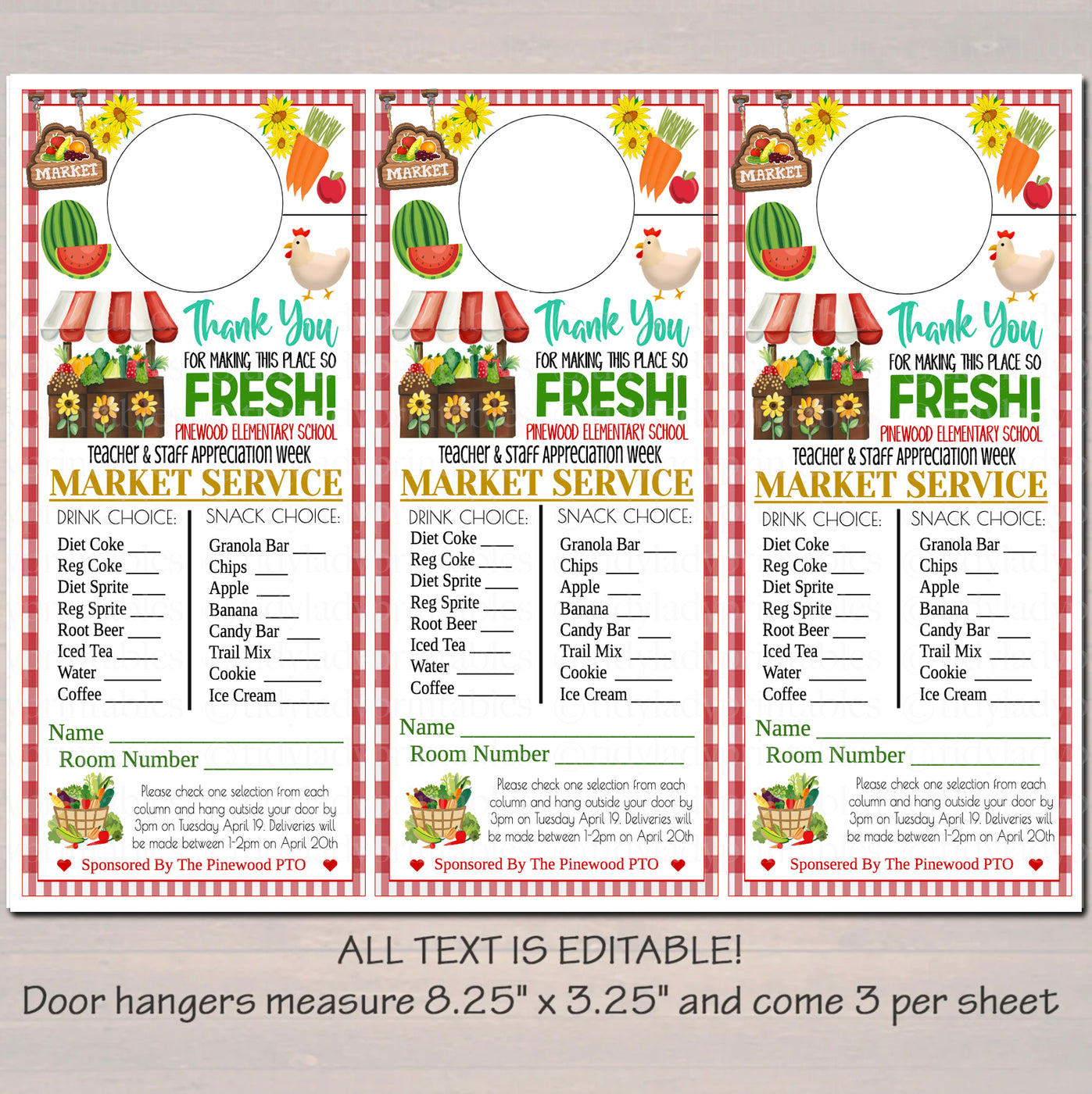 Farmers Market Theme Teacher Appreciation Week Printable Set — TidyLady ...