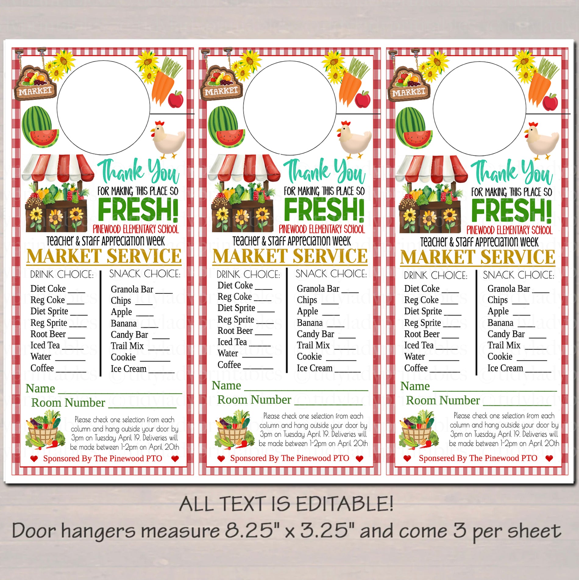 Farmers Market Theme Teacher Appreciation Week Printable Set — TidyLady ...