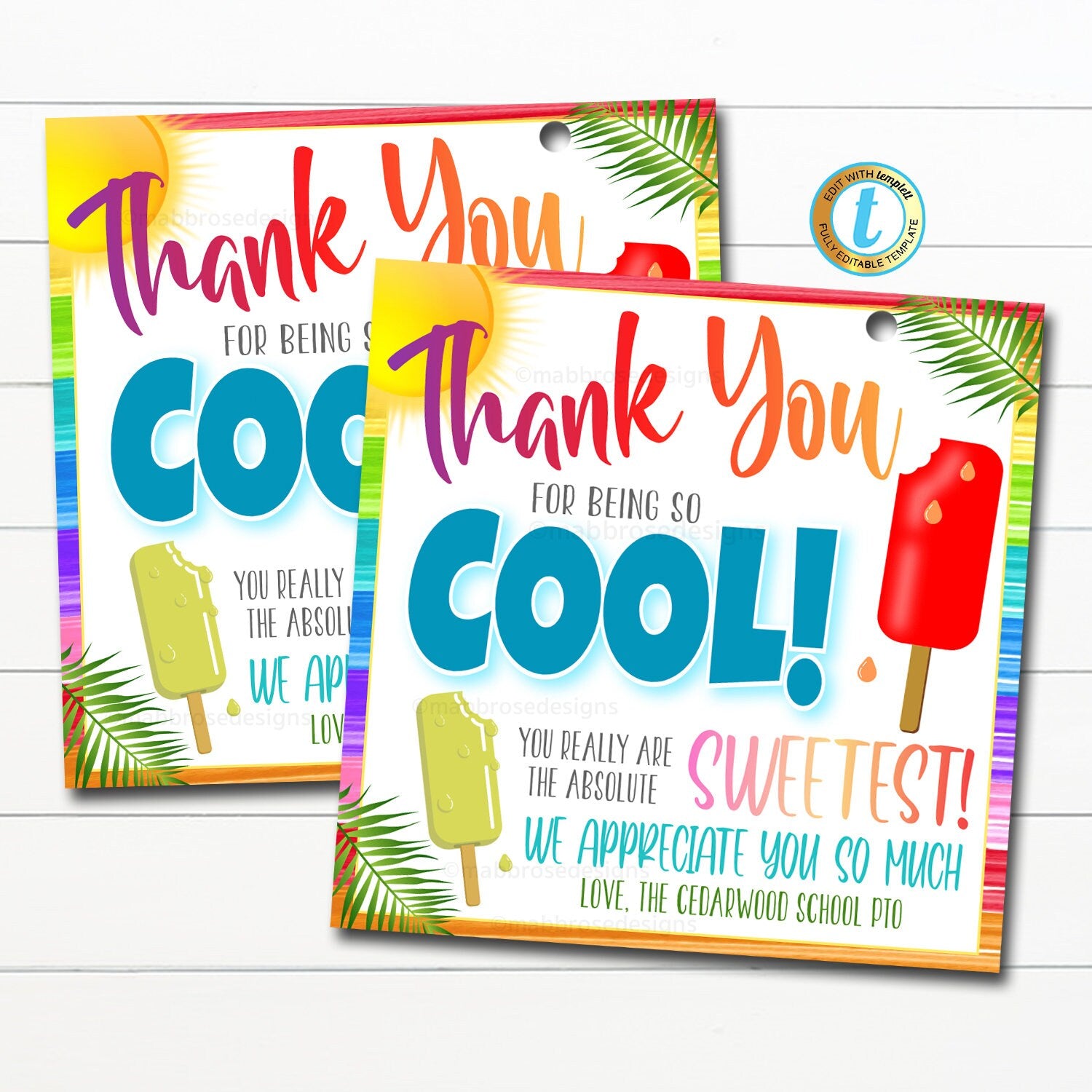 Popsicle Card Template