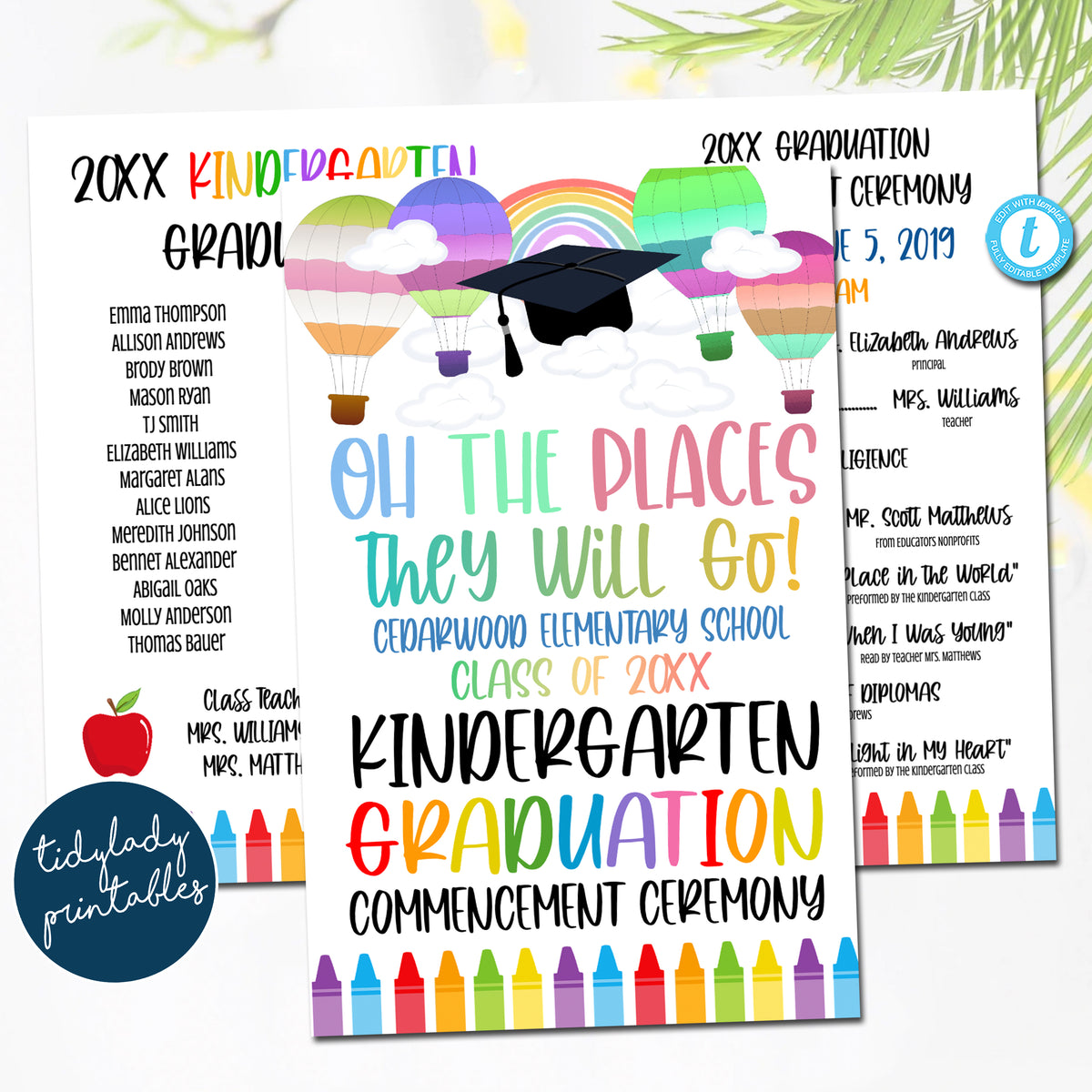 The Places You'll Go Hot Air Balloon Theme Graduation Program ...