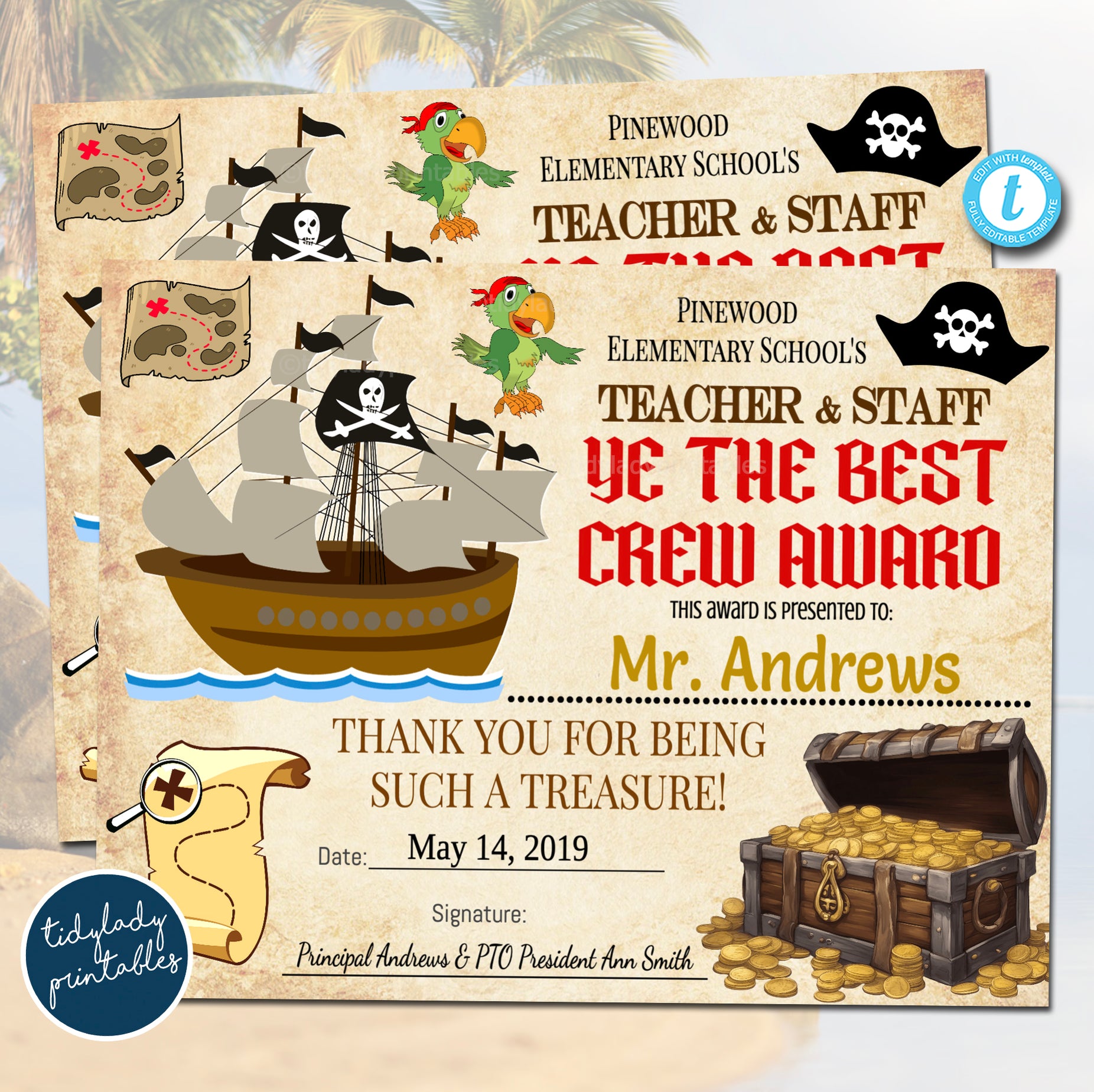 Pirate Theme Teacher Appreciation Week Printable Party Set — TidyLady ...