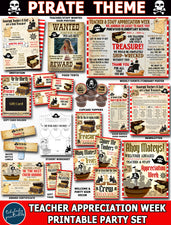 Pirate Theme Teacher Appreciation Week Printable Party Set — TidyLady ...