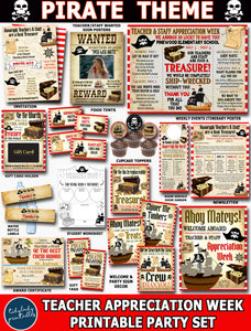 Pirate Theme Teacher Appreciation Week Printable Party Set — TidyLady ...