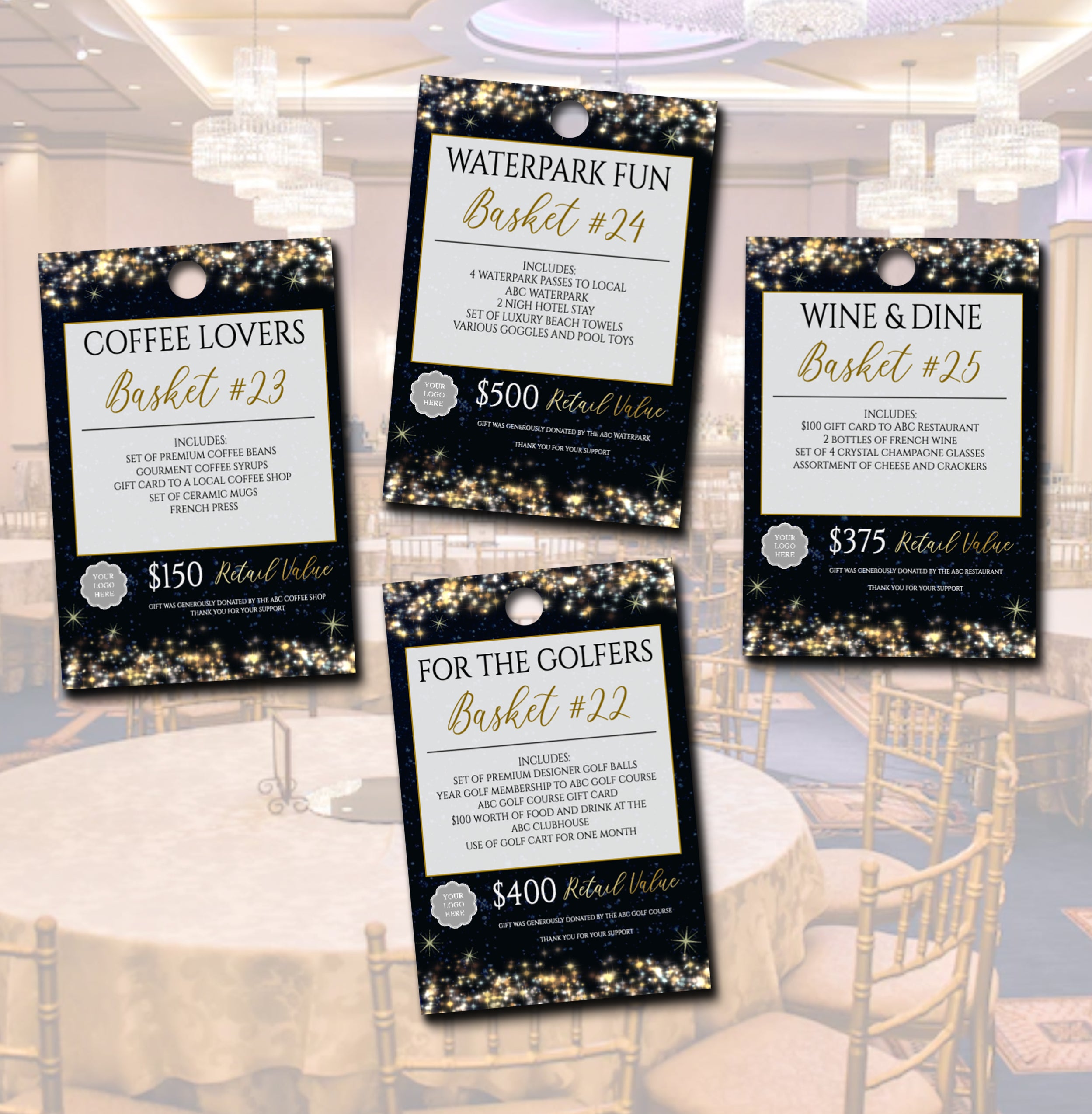 Under the Stars Starry Night Theme Silent Auction Template Set ...