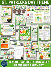 St. Patrick's Day Theme Teacher Appreciation Week Printable Party Set ...