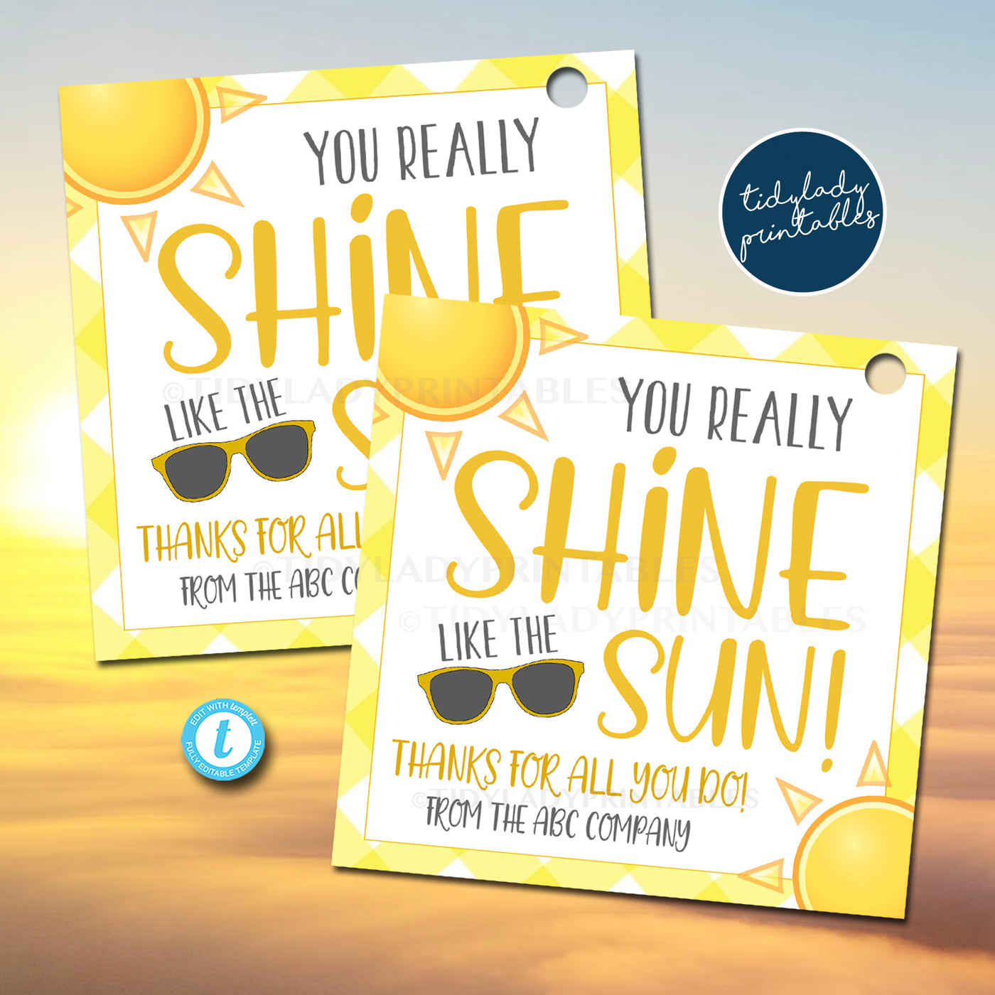 Sunshine Theme Teacher Appreciation Week Printable Party Set — TidyLady ...