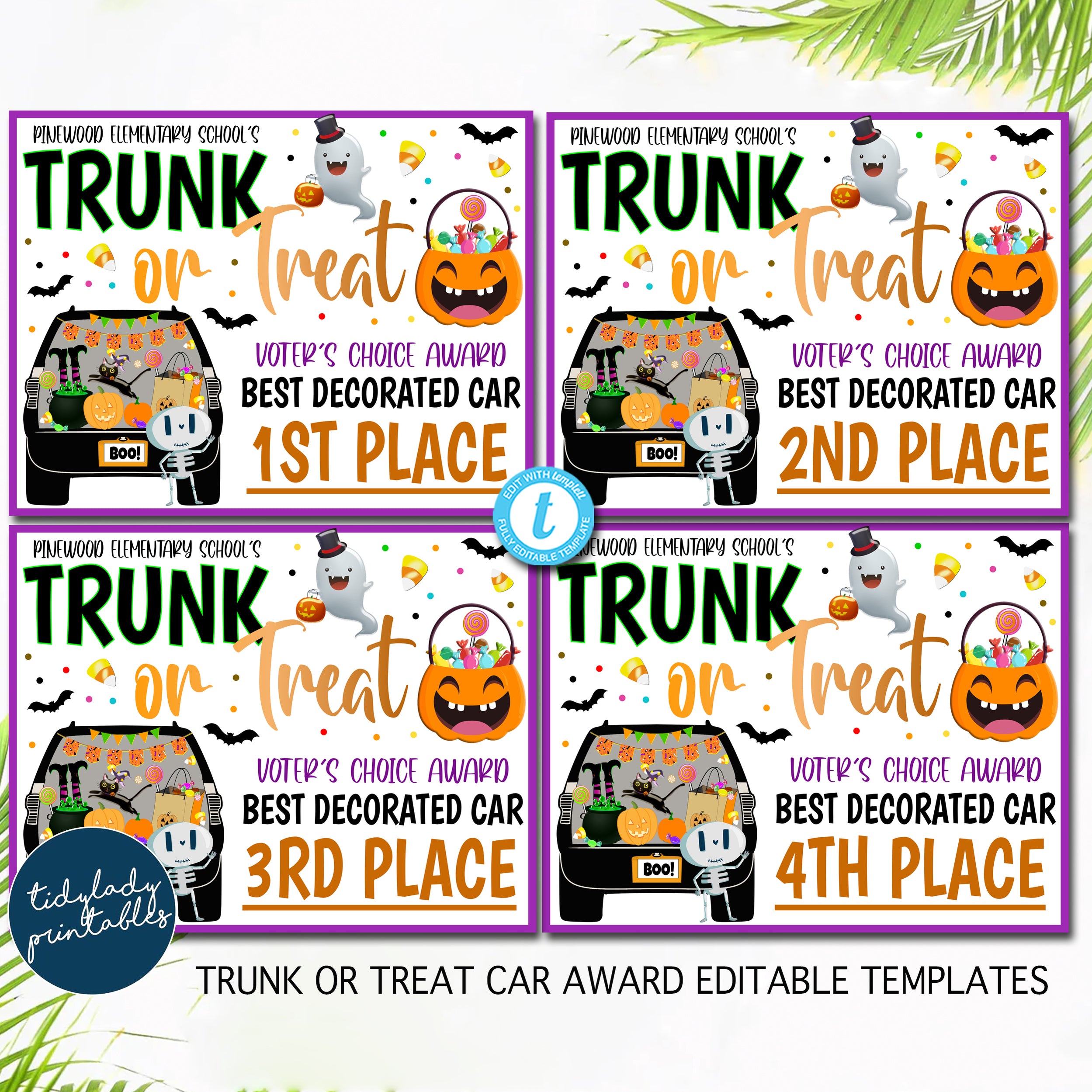 Trunk or Treat Car Vehicle Decorating Award Editable Template ...