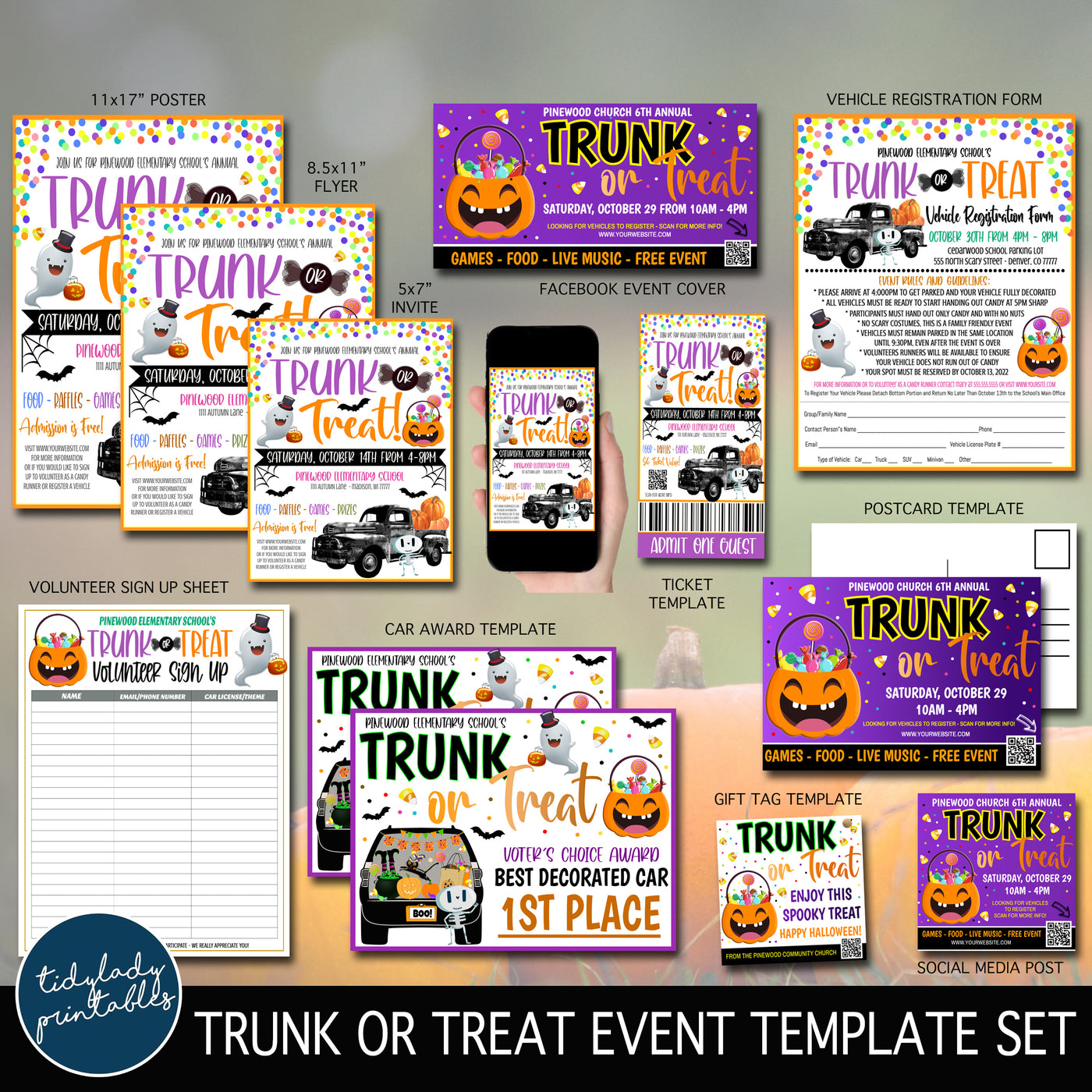 Halloween Trunk or Treat Fundraiser Editable Template Set — TidyLady ...