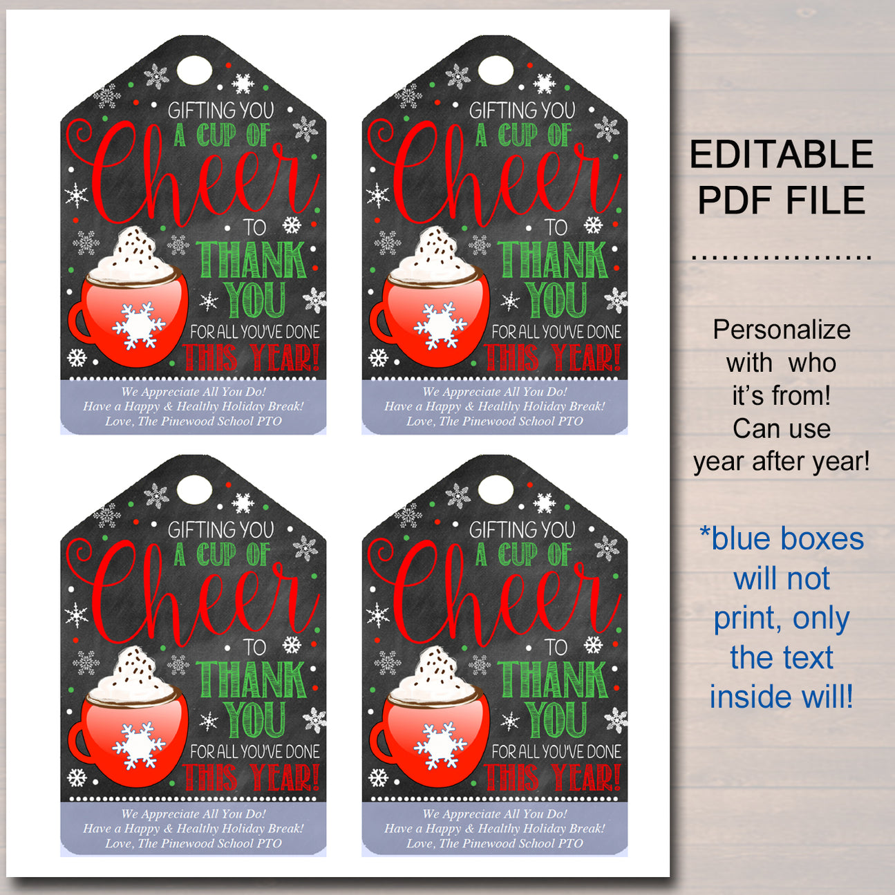 Christmas Hot Chocolate Gift Tags | TidyLady Printables