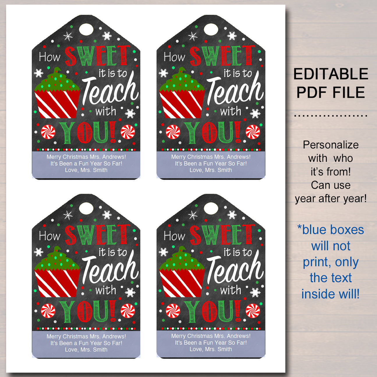 Christmas Teacher Favor Tags | TidyLady Printables