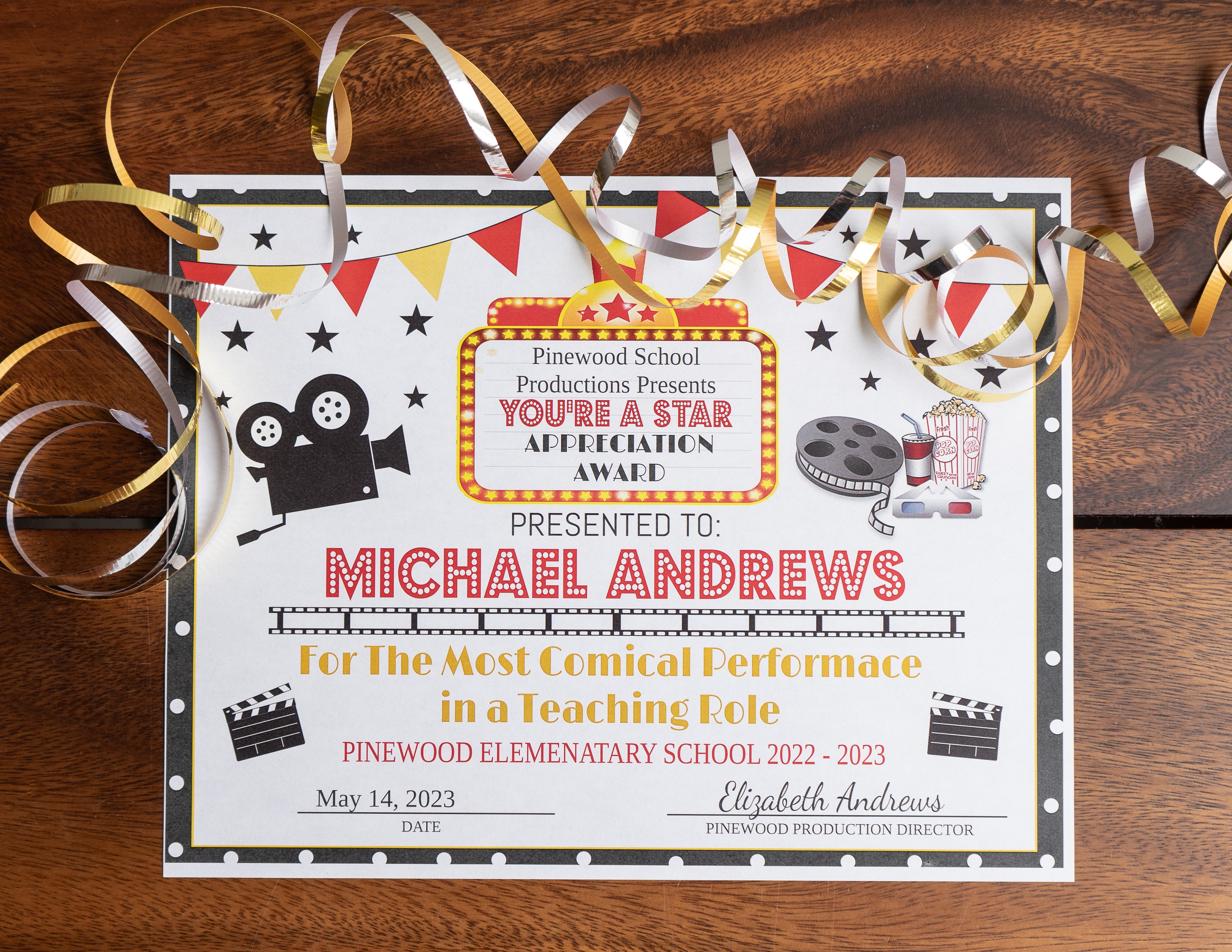 Hollywood Movie Theme Teacher Appreciation Week Party Set — TidyLady ...