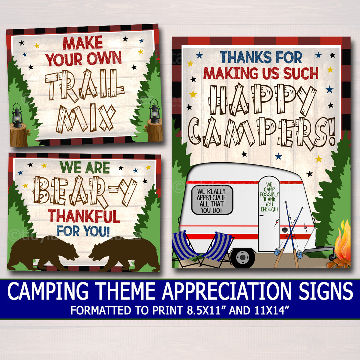 Camping Theme Teacher Appreciation Signs TidyLady Printables