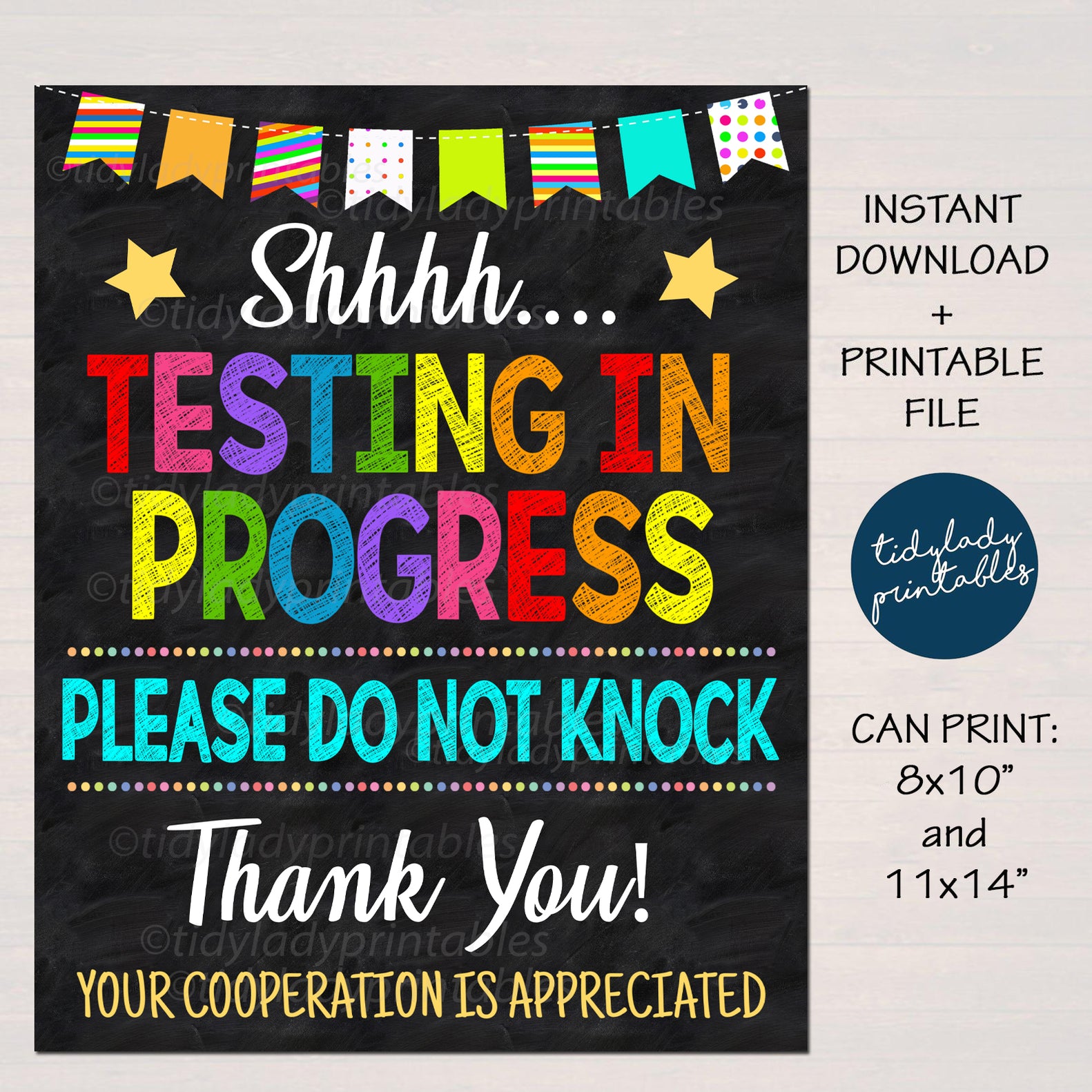 Testing in Progress Don't Knock Poster | TidyLady Printables
