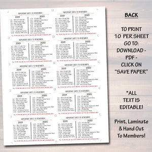 PTO PTA Membership Cards | TidyLady Printables