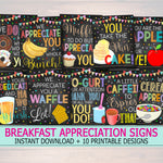 Teacher Appreciation Breakfast Printable Food Decor Signs — TidyLady ...