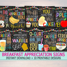 Teacher Appreciation Breakfast Printable Food Decor Signs — TidyLady ...