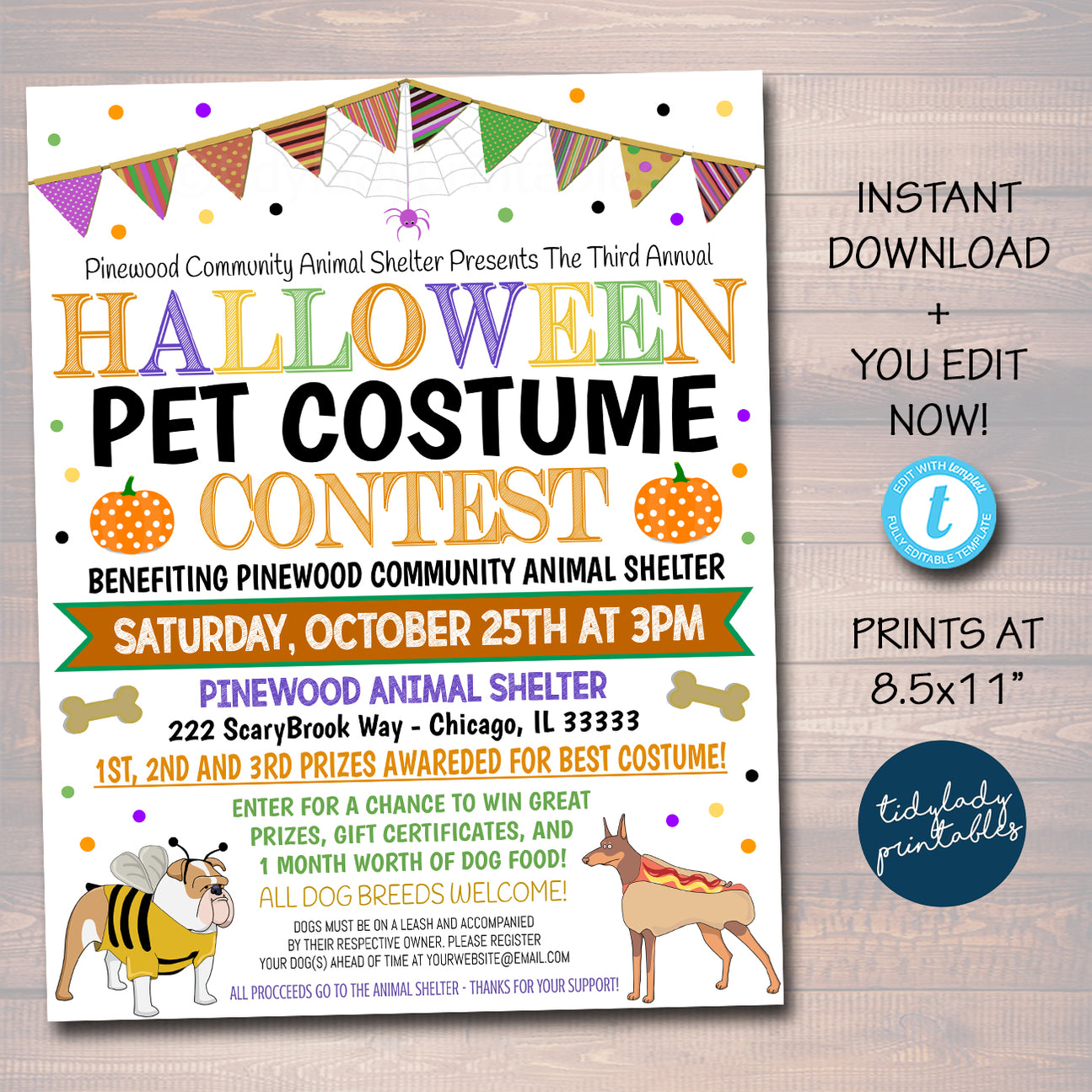 Halloween Pet Costume Contest Flyer | TidyLady Printables
