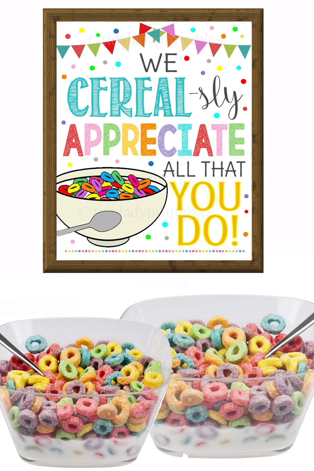 Cereal Bar Sign, Teacher Appreciation Week Printable — TidyLady Printables