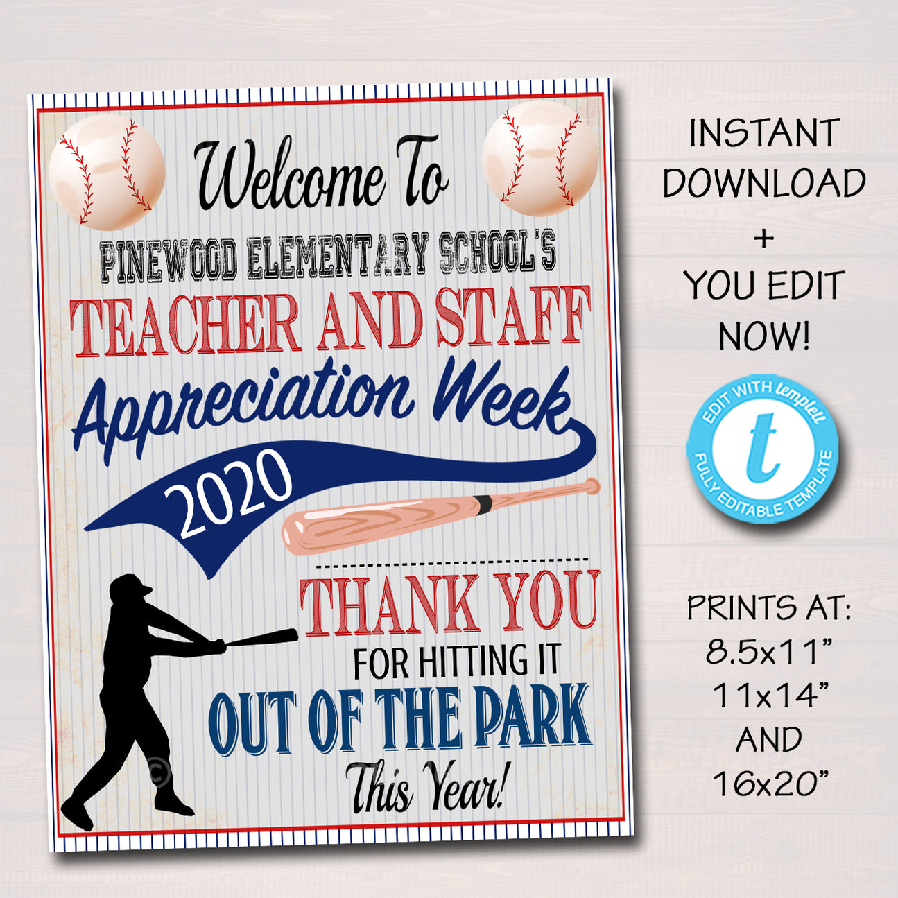 Baseball Theme Teacher Appreciation Week Welcome Banner — TidyLady ...