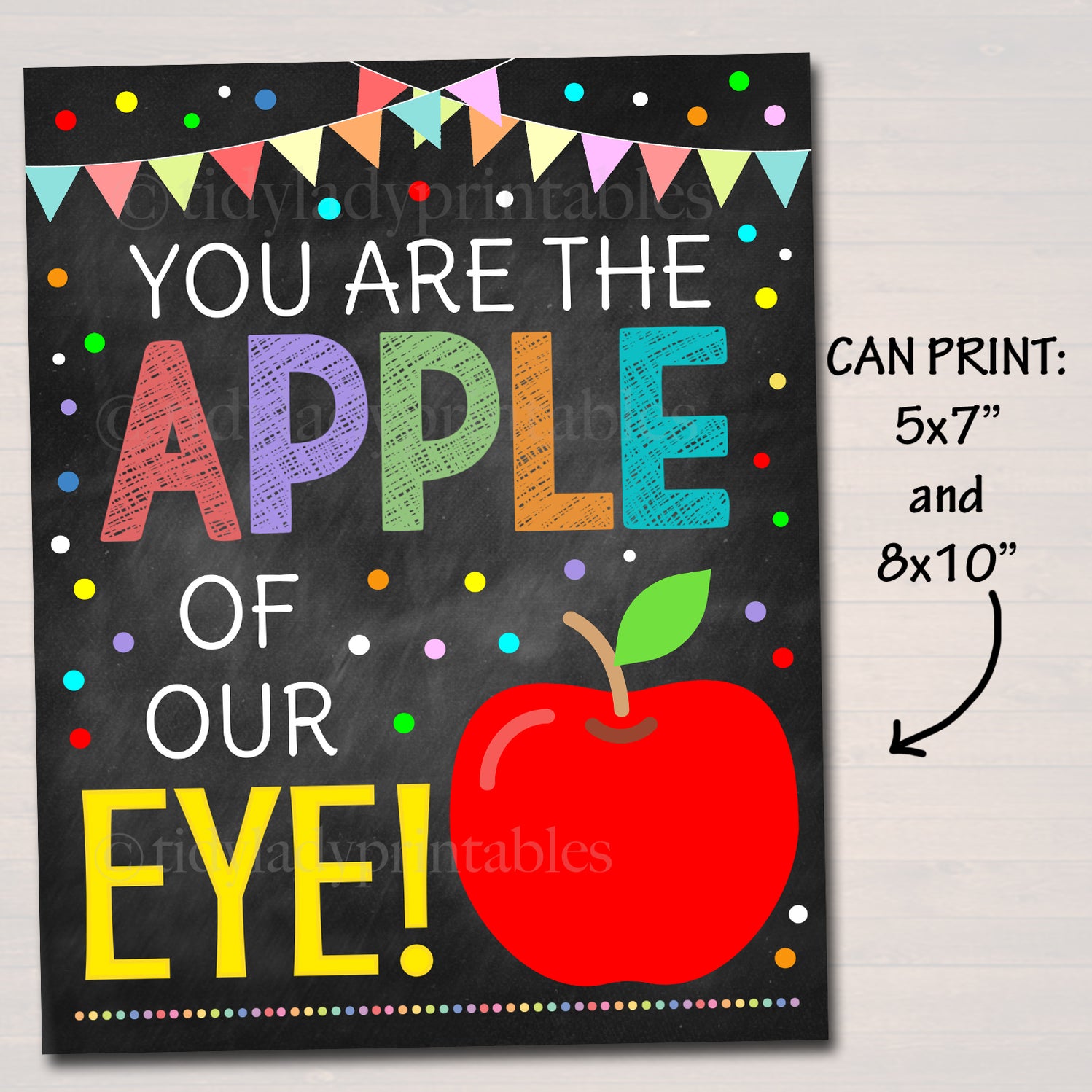 Teacher Appreciation Week Apple Sign | TidyLady Printables