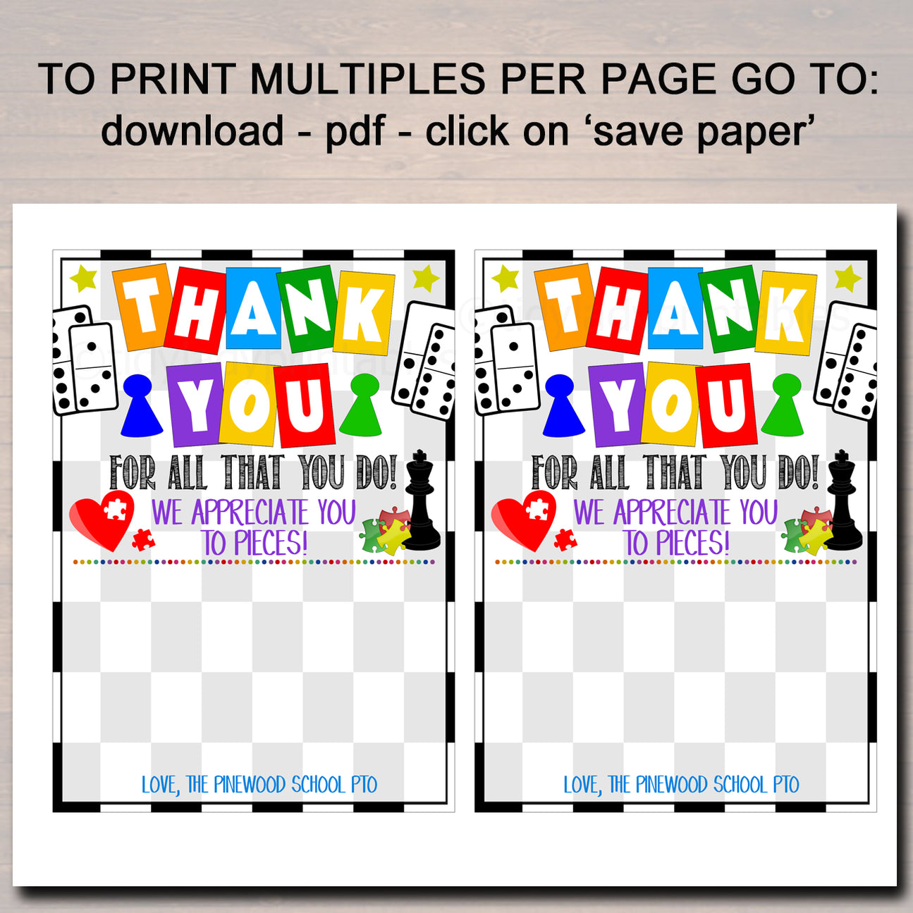 Board Games Theme Teacher Appreciation Week Printable Set — TidyLady ...