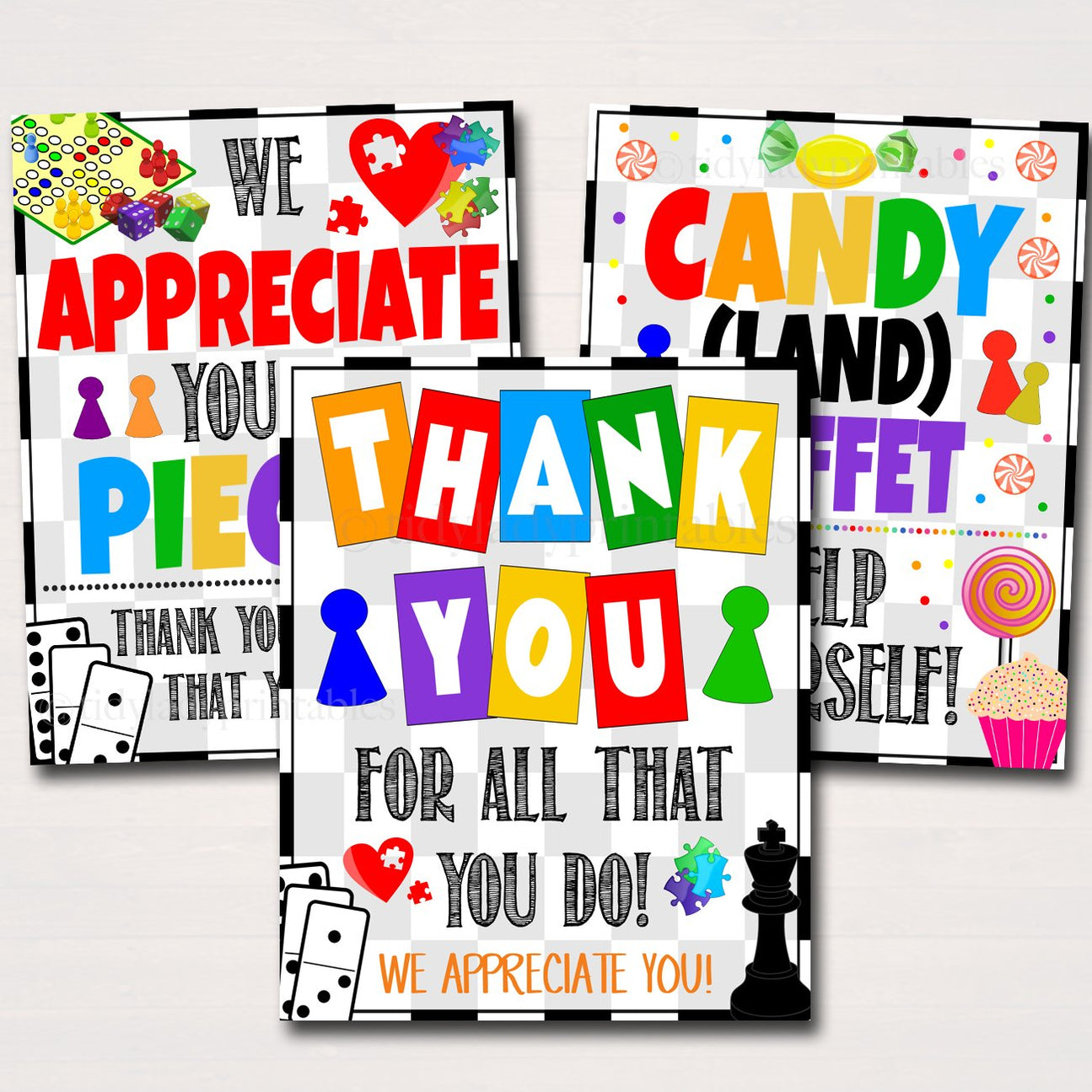 Board Games Theme Teacher Appreciation Week Printable Set — TidyLady ...