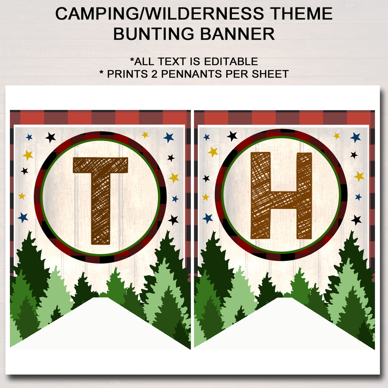 Camping Theme Printable Bunting Banner | TidyLady Printables