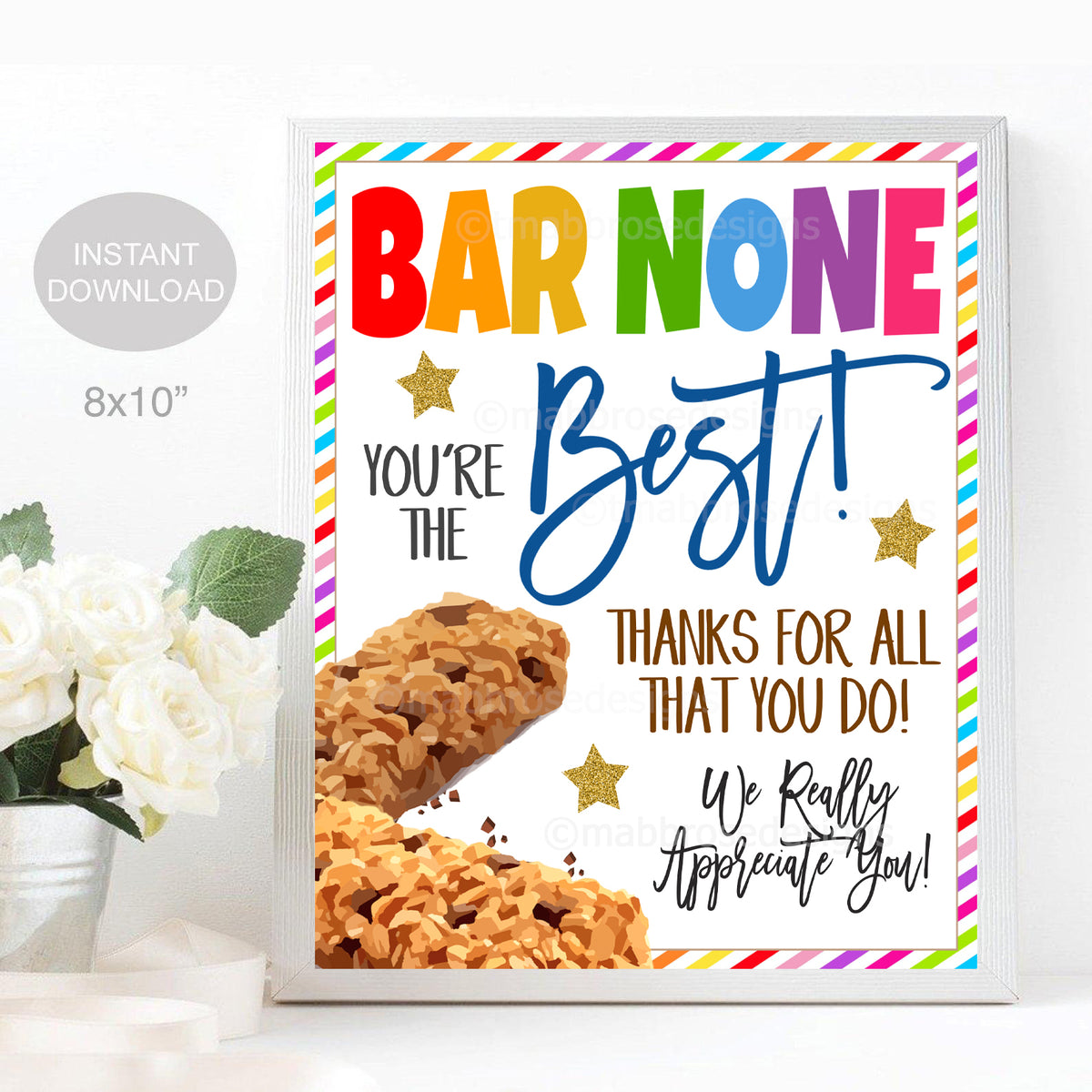 Granola Bar Appreciation Sign | TidyLady Printables