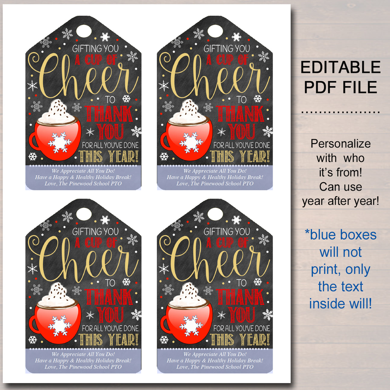 Christmas Appreciation Gift Tags | TidyLady Printables