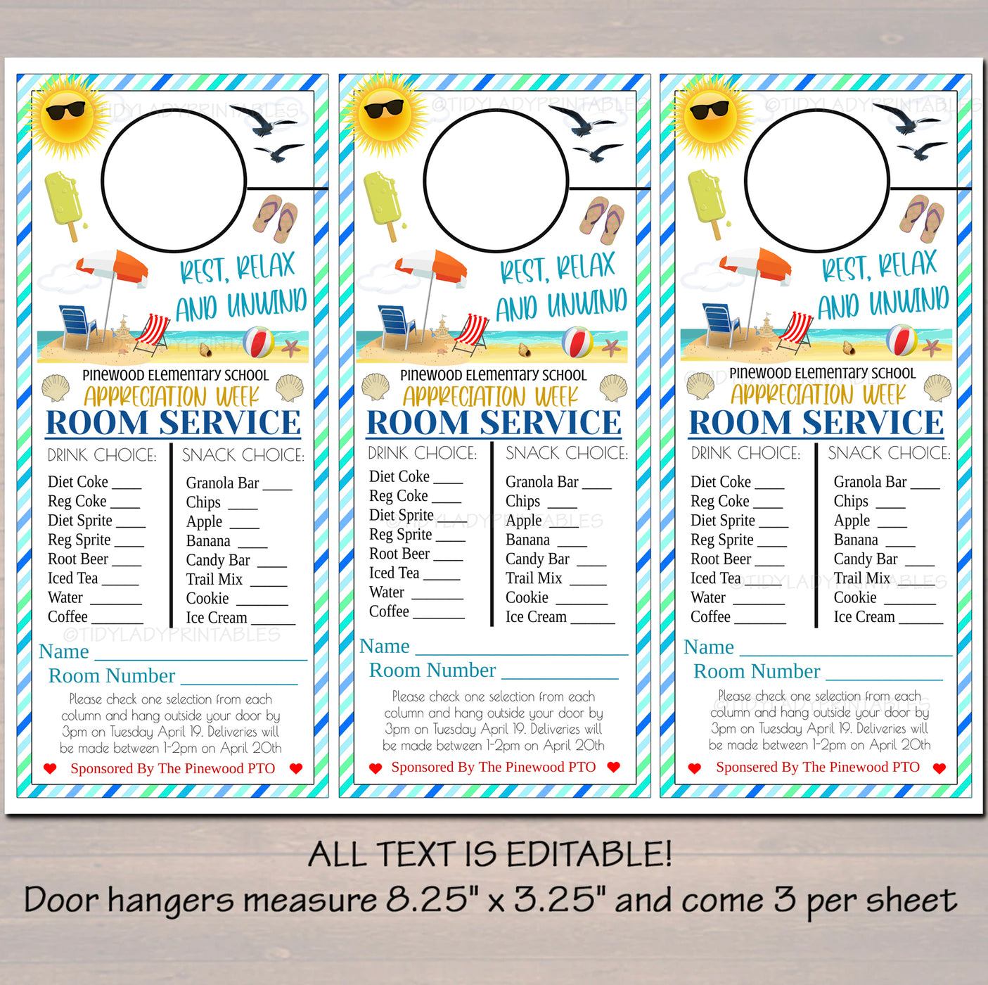 Coastal Beach Theme Teacher Appreciation Week Room Door Hanger ...