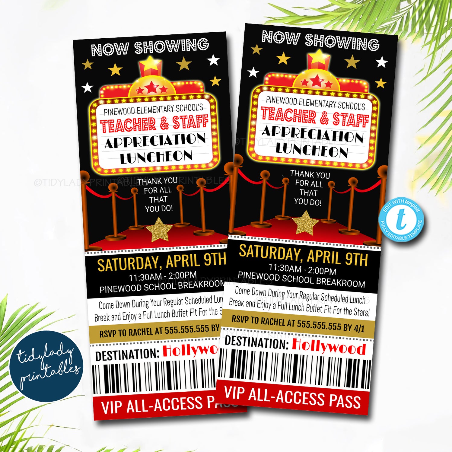 Hollywood Movie Theme Teacher Appreciation Week Party Set — TidyLady ...