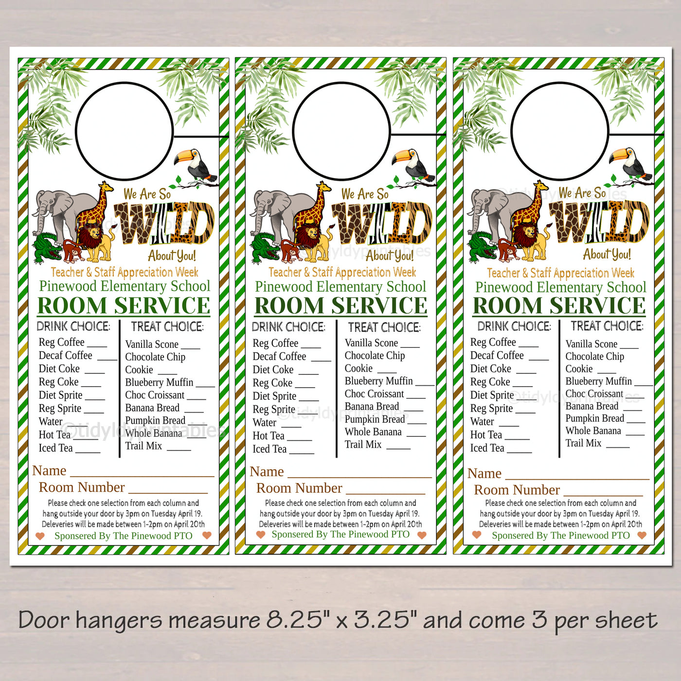 Jungle Theme Teacher Appreciation Week Printable Party Set — TidyLady ...