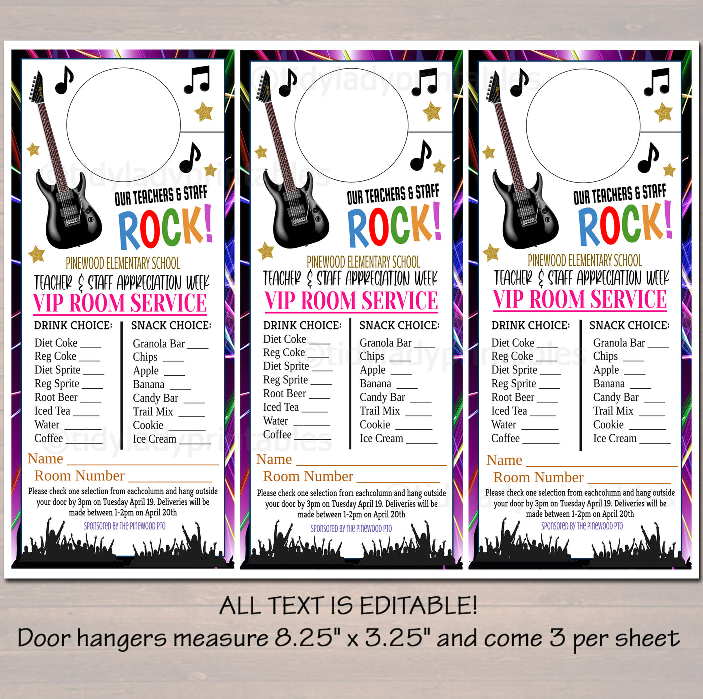 Rockstar Theme Teacher Appreciation Week Printable Party Set — TidyLady ...