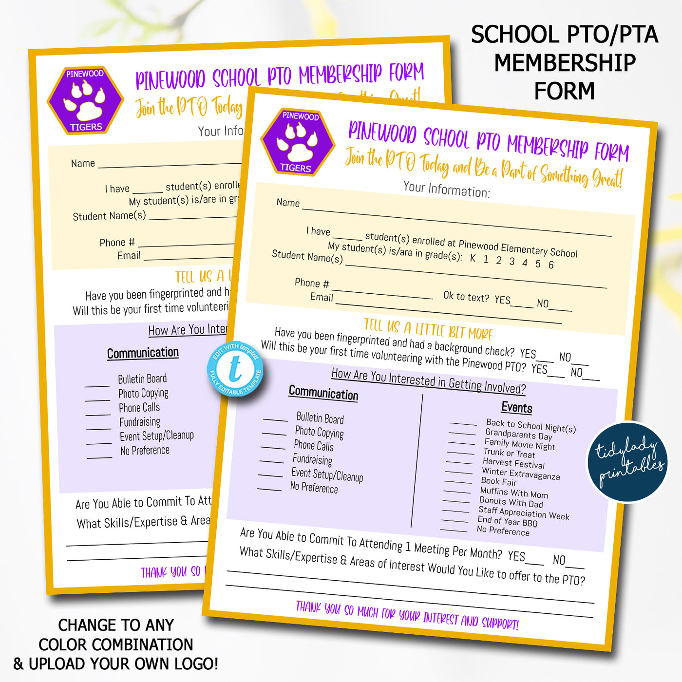 Back to School Pto Membership Sponsorship Drive Templates — TidyLady ...